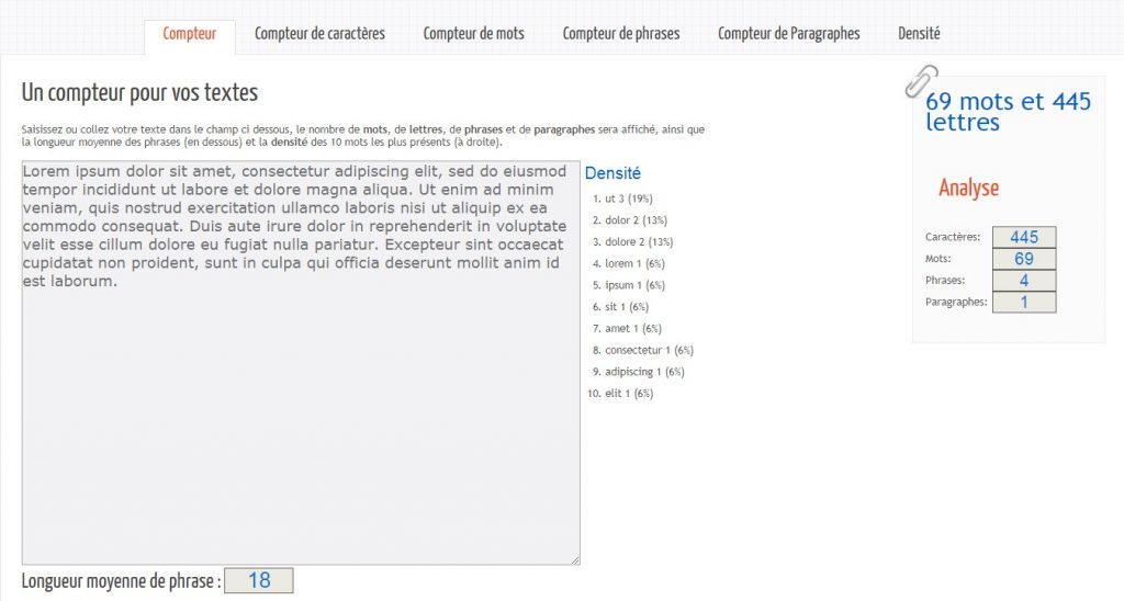 Outil Compteur de mots en ligne gratuit et en temps réel